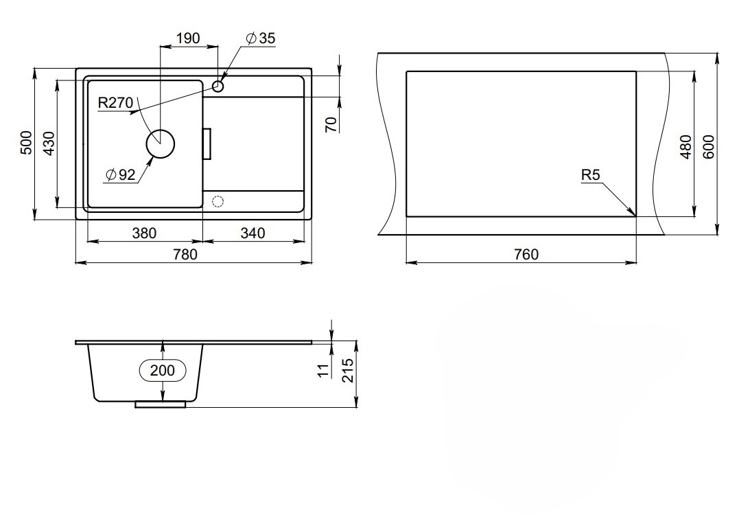 Кухонная мойка Kuppersberg MEGALO 50 1B1D JASMIN купить по цене 19 160 ...